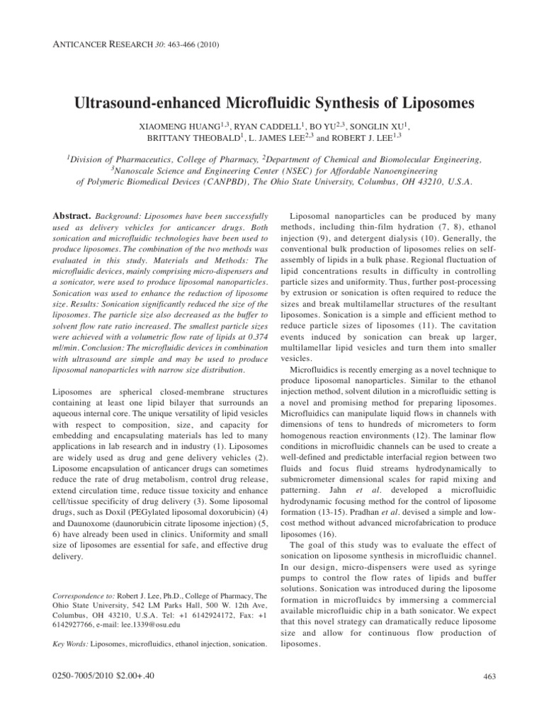 463 Full | PDF | Liposome | Microfluidics