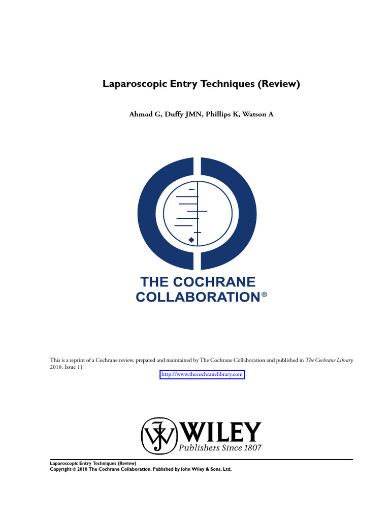 Laparoscopic Entry Techniques | PDF | Randomized Controlled Trial | Clinical Medicine