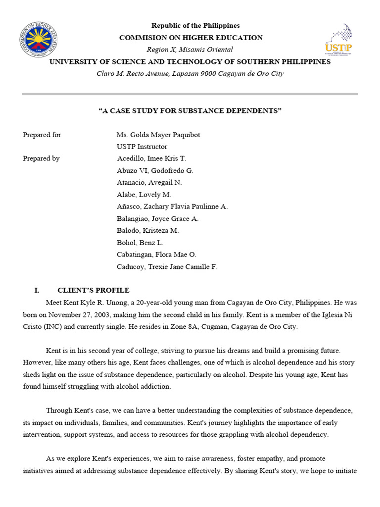 Uts Case Study Group 1 Final Paper | PDF | Psychological Resilience | Substance Dependence