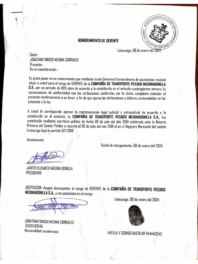 Nombramiento 1 | PDF