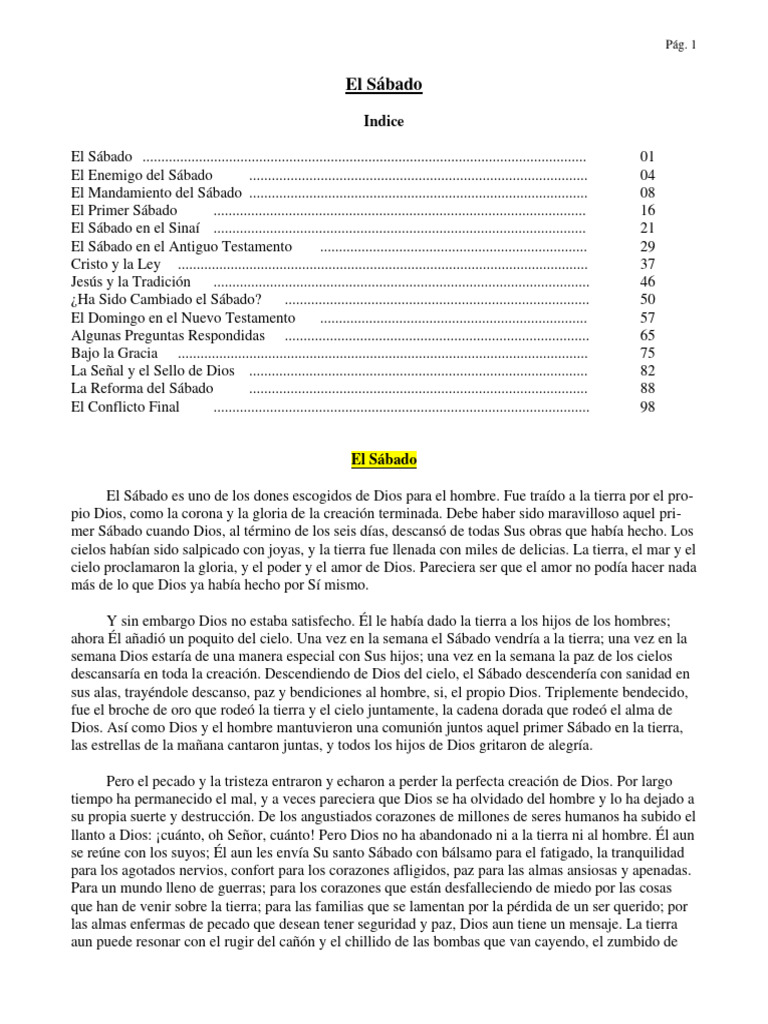 El Sabado - M.l.andreasen | PDF | Evolución | Dios