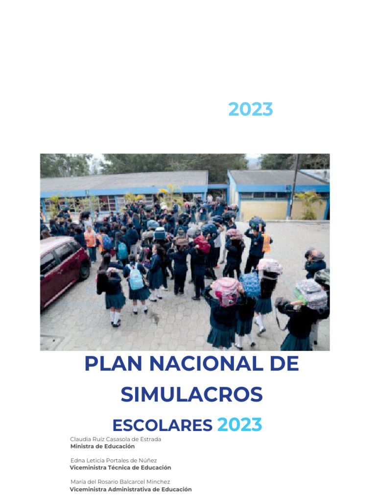 Plan Nacional de Simulacros Escolares - Rev Ak | PDF | Reducción de Desastres | Planificación
