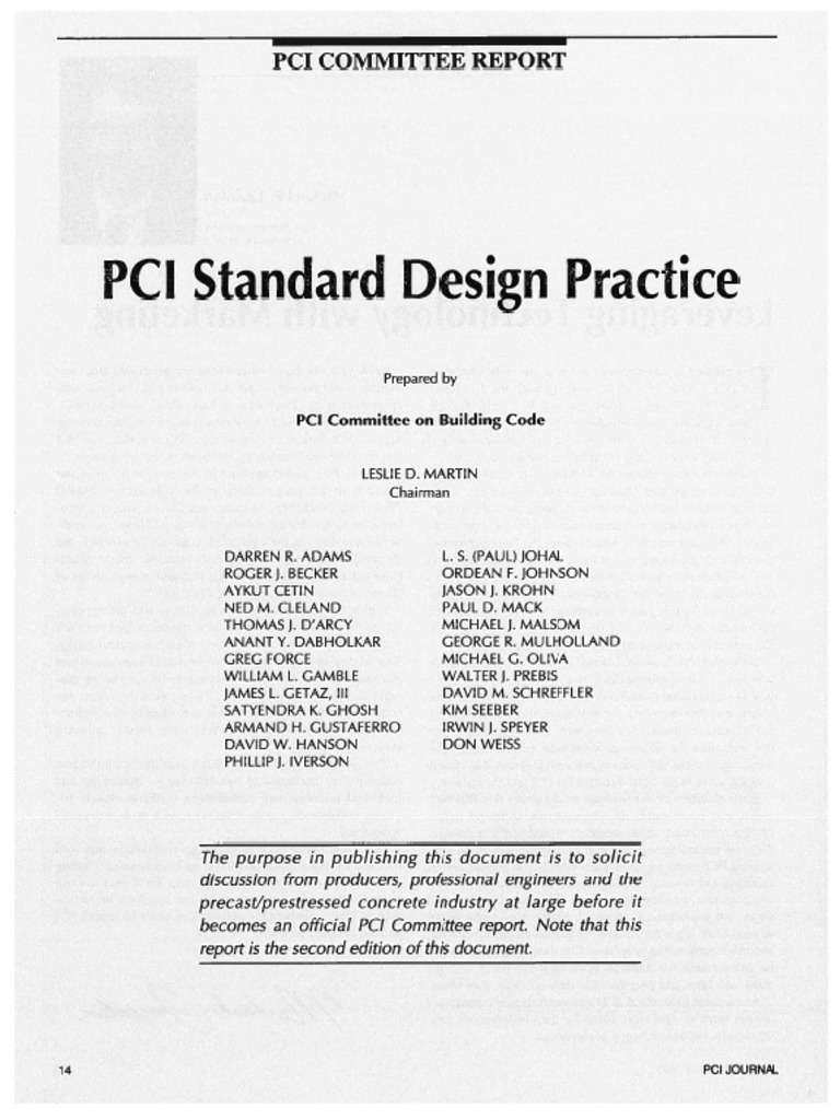 PCI Standard Design Practice | PDF | Concrete | Prestressed Concrete