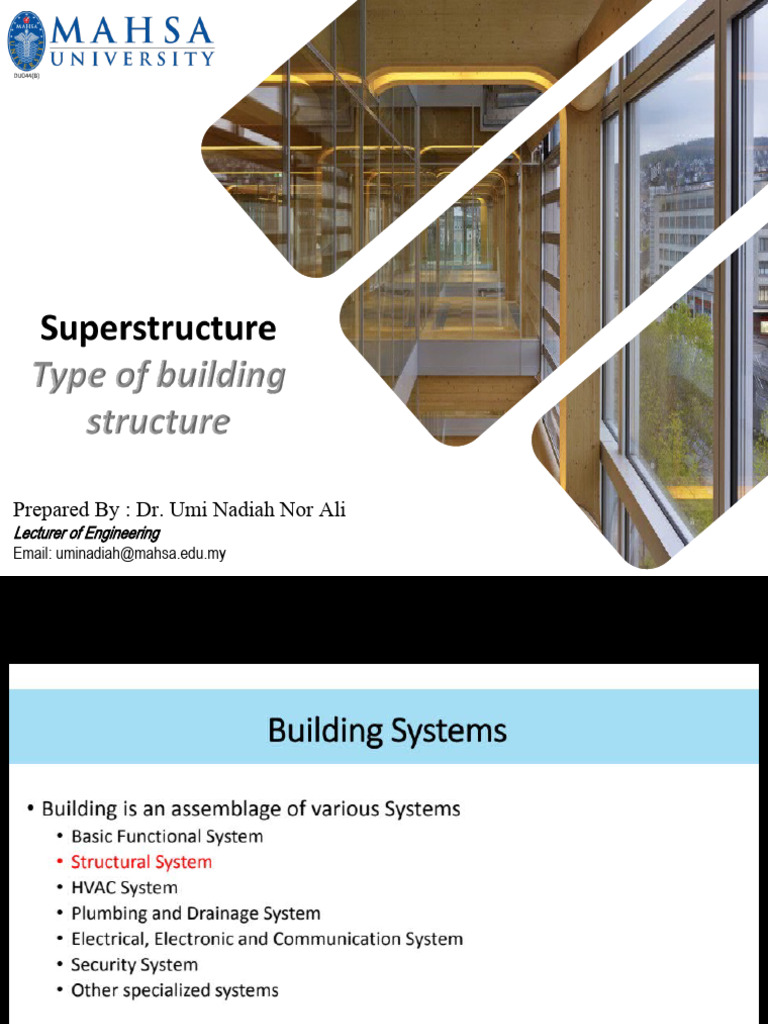 Ch01 Superstructure Type Of Building Structure Week 2 Pdf Beam Structure Framing