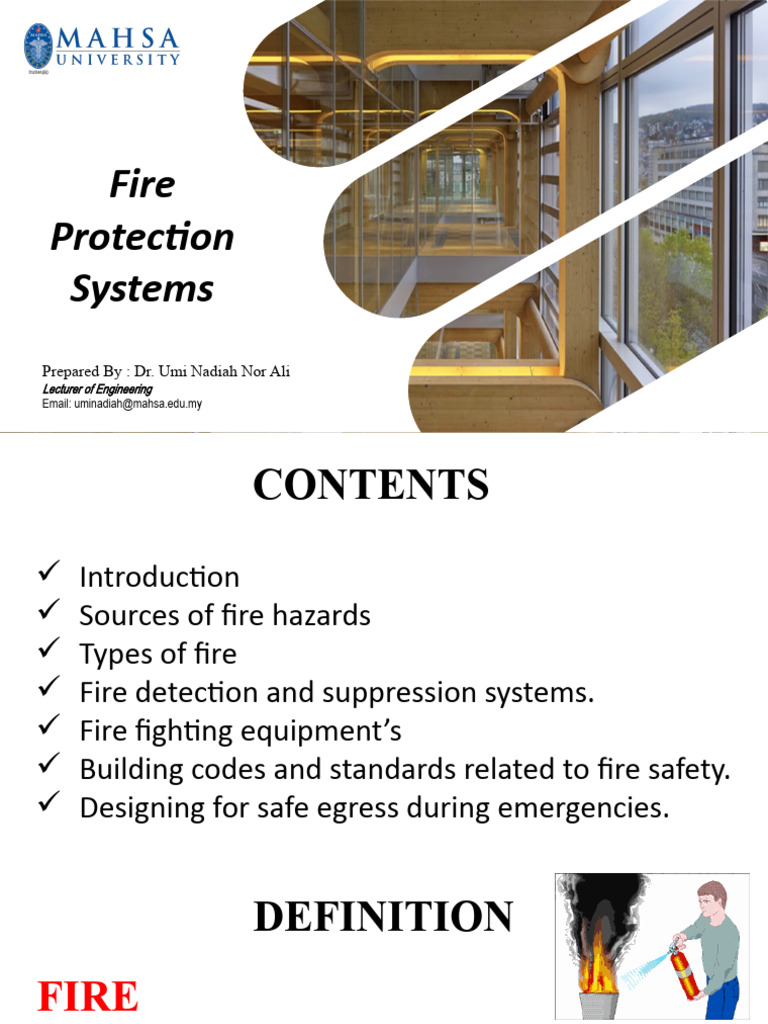 CH02 Fire Protection Systems - Week 3.Ppt | PDF | Fire Safety ...