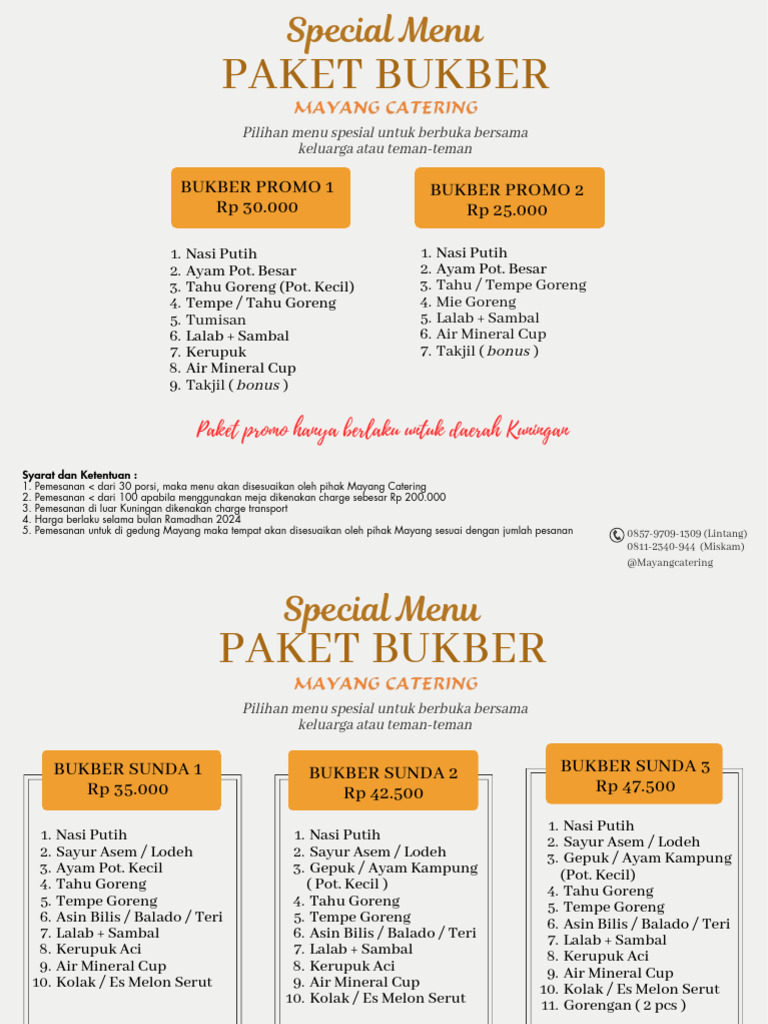 Paket Bukber Spesial Ramadhan 2024 | PDF