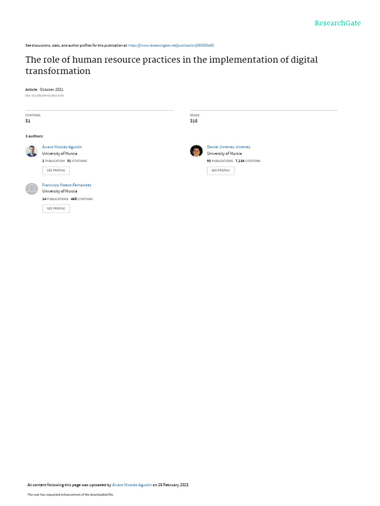 HR Practices for Digital Transformation | PDF | Strategic Management ...