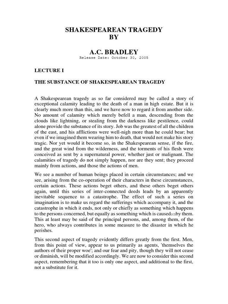 SHAKESPEAREAN TRAGEDY and A C Bradley | Download Free PDF | Macbeth ...