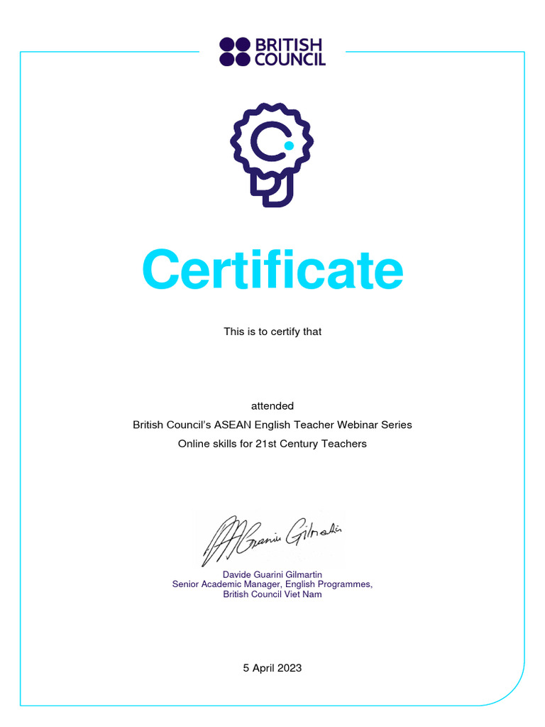 British Council Webinar Certificate | PDF