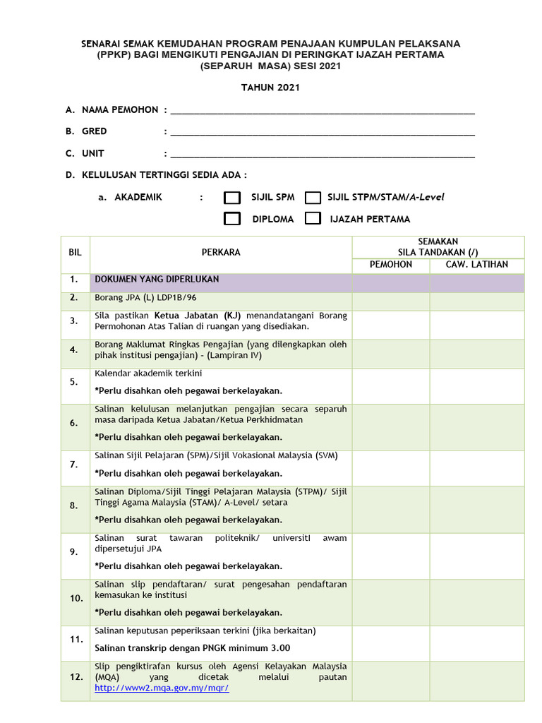 Kemudahan Program Penajaan Kumpulan Pelaksana (PPKP) Bagi Mengikuti ...