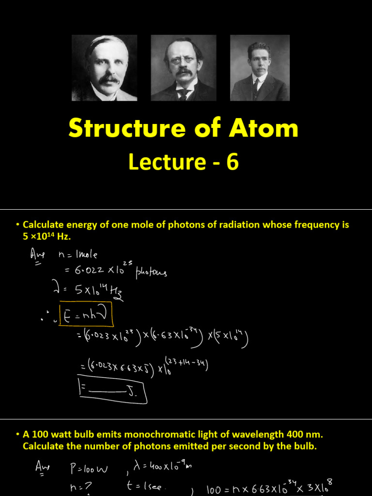 Structure of Atom L6 Chemistry Class 11 Cbse by Ashu Sir | PDF | Teaching Methods & Materials ...