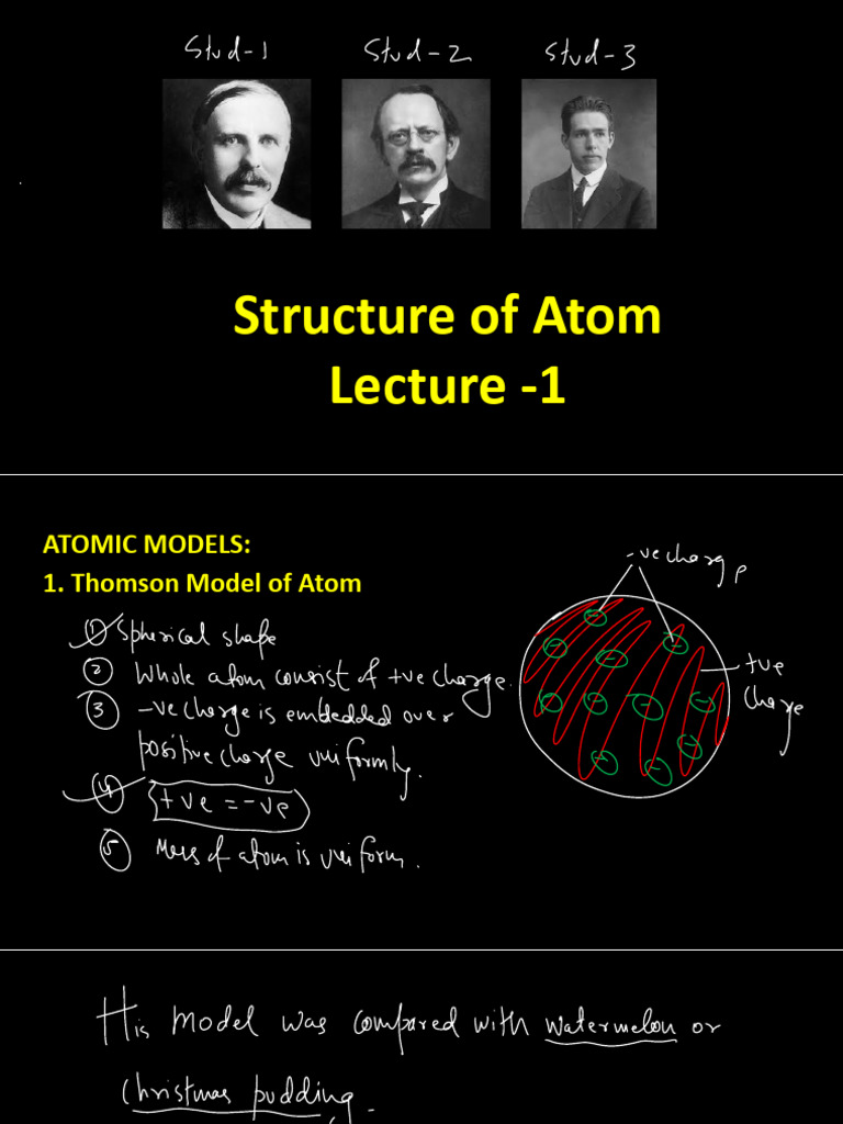 Structure of Atom l1 Chemistry Class 11 Cbse by Ashu Sir | PDF