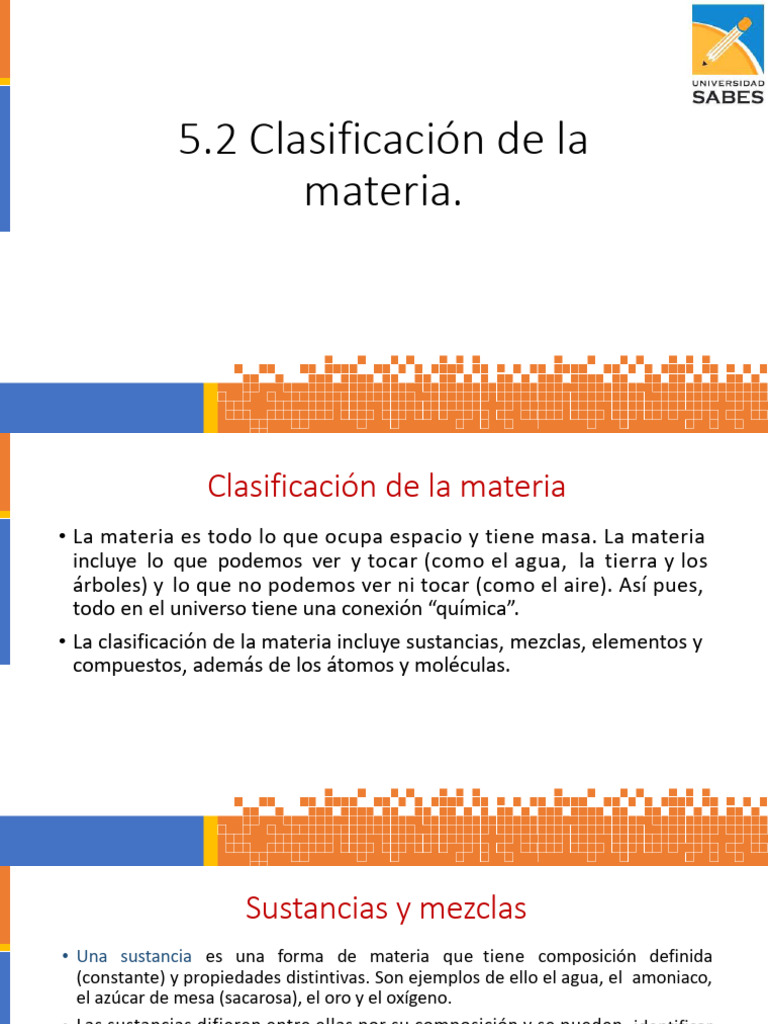 Clasificación de la Materia y Sus Tipos | PDF | Mezcla | Sustancias ...