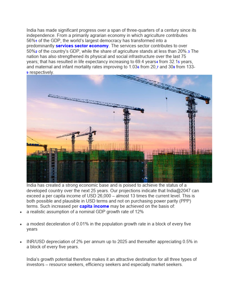 India Aim 2047 30 Trillion GDP | PDF | Gross Domestic Product ...