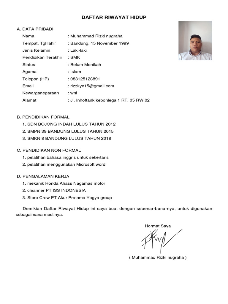 CV Muhammad Rizki Nugraha 2023 | PDF