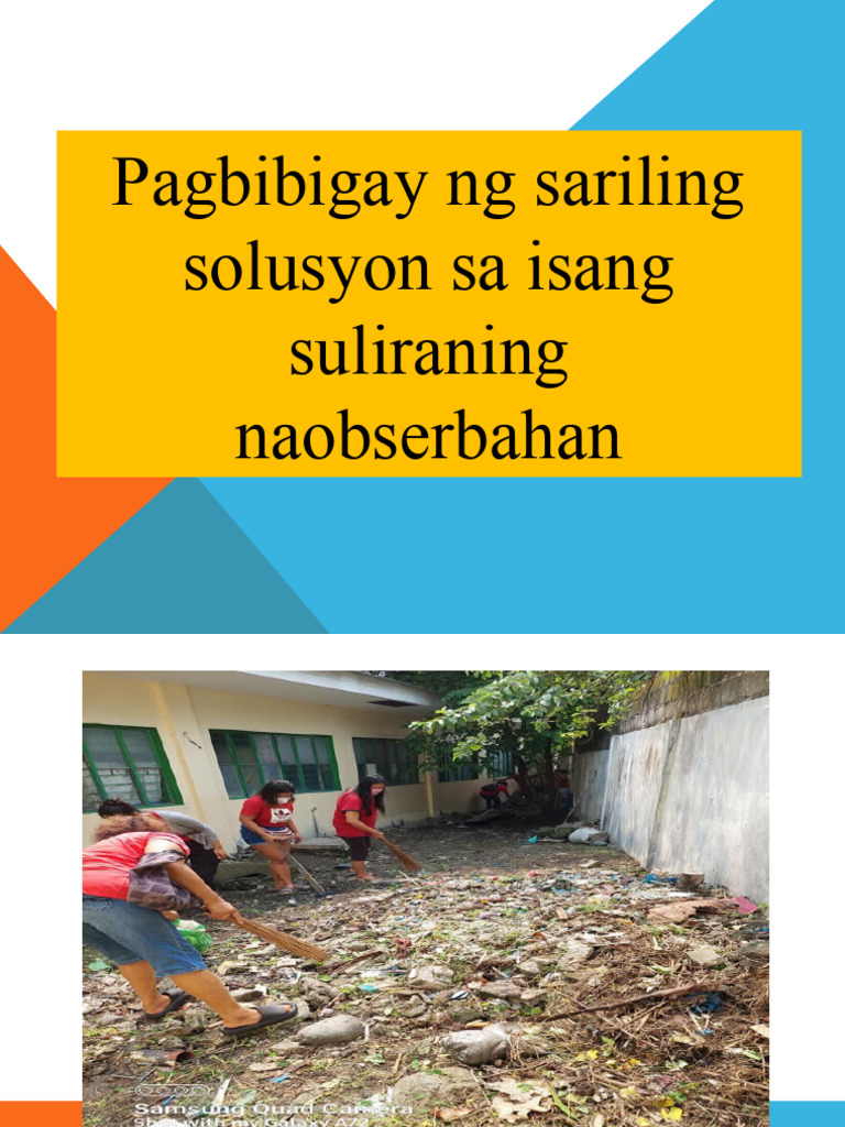 Pagbibigay NG Sariling Solusyon Sa Isang Suliraning Naobserbahan | PDF