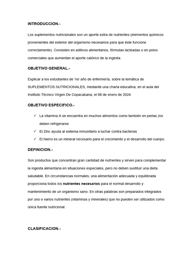 AIEPI Sumplementos Nutricionales | PDF | Alimentos | Nutrición