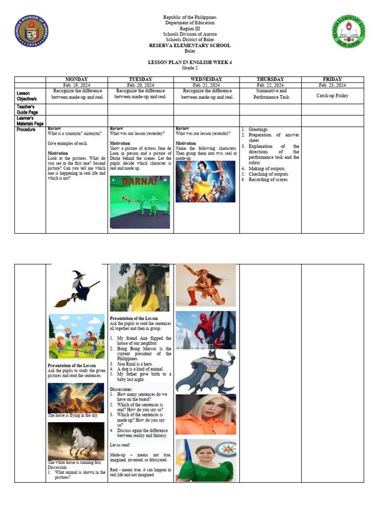 Grade 2 Lesson Plan Q3 W4 | PDF