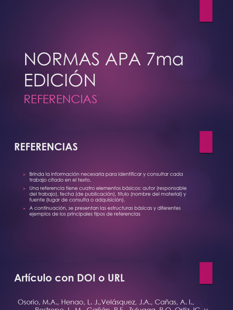 NORMAS APA 7ma EDICIÓN Referencias | PDF | Estilo apa