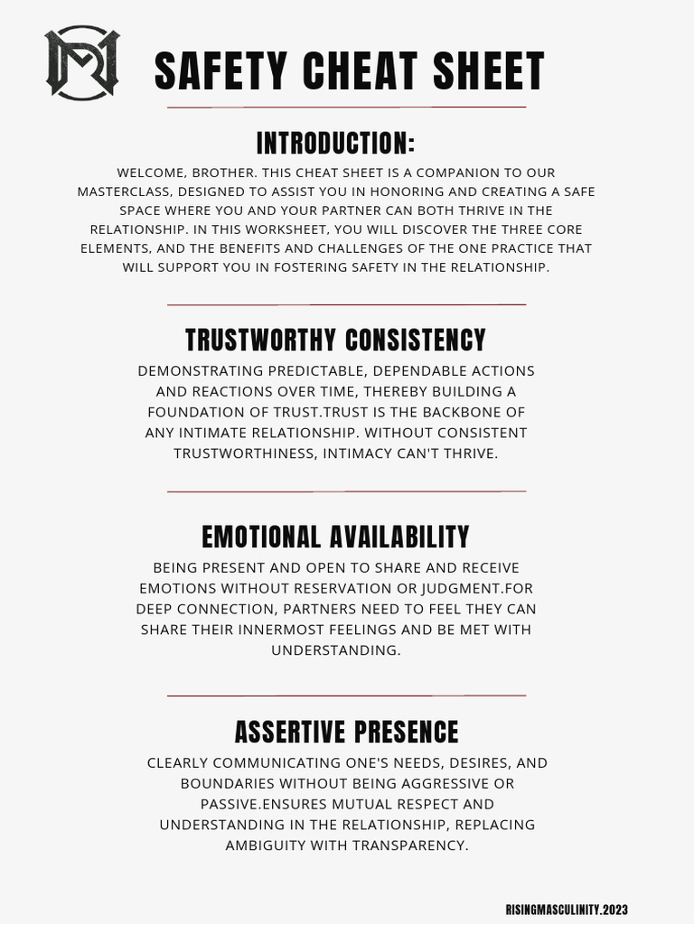 Safety Sheet | PDF | Intimate Relationships | Behavioural Sciences