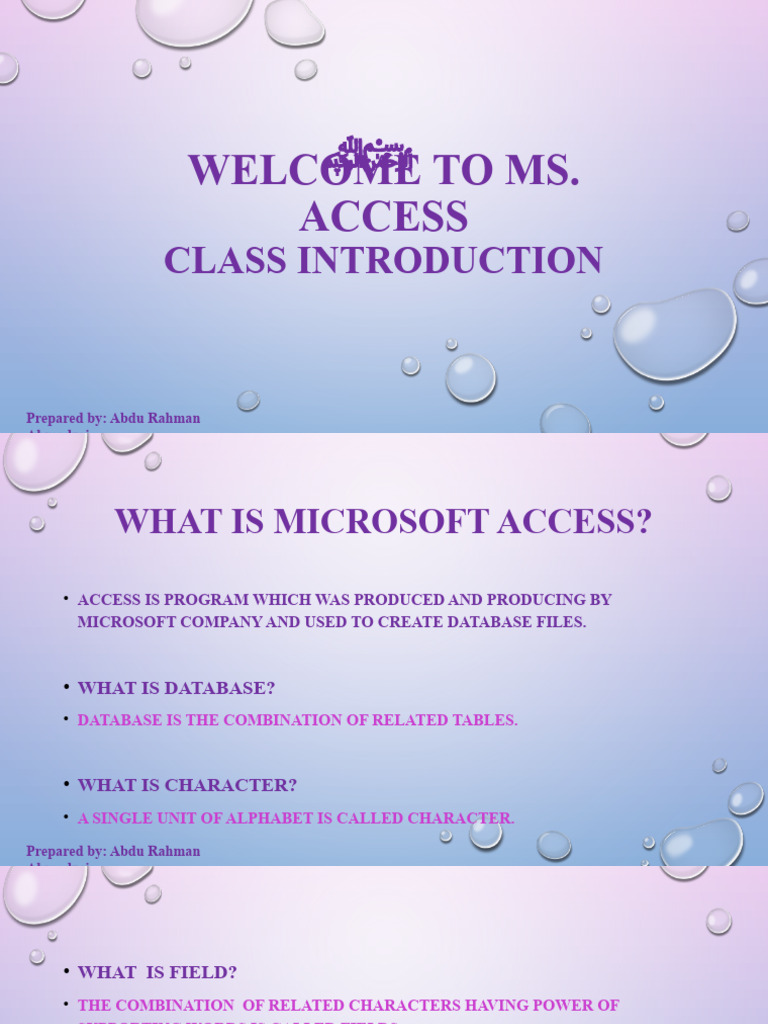 Welcome To Ms - Access | PDF