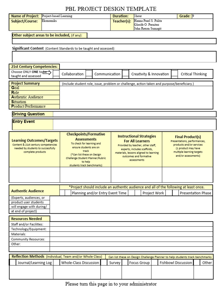 Hanna Pearl Palita - PBL-Project-Design-Template - Fillable-Form0 | PDF ...