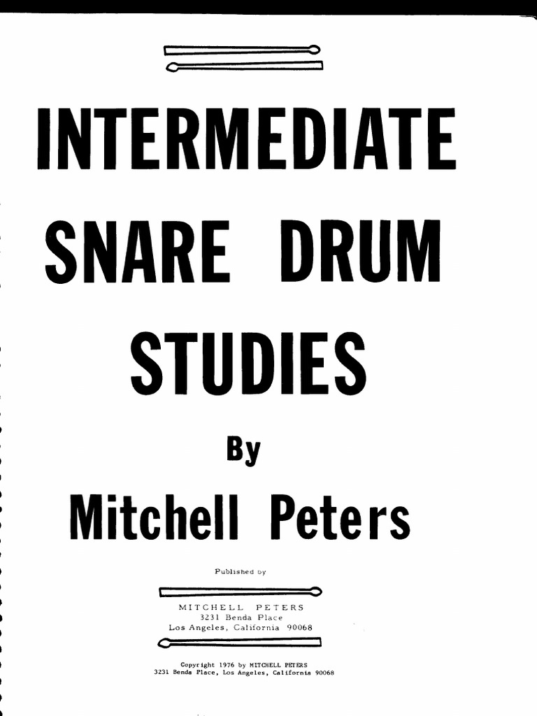 Mitchel Peters Intermediate Etudes For Snare Drum | PDF