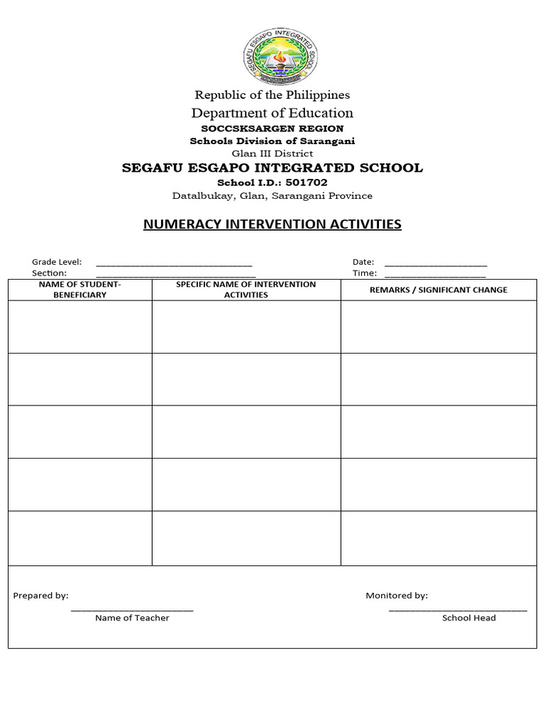 Numeracy Progress Chart | PDF
