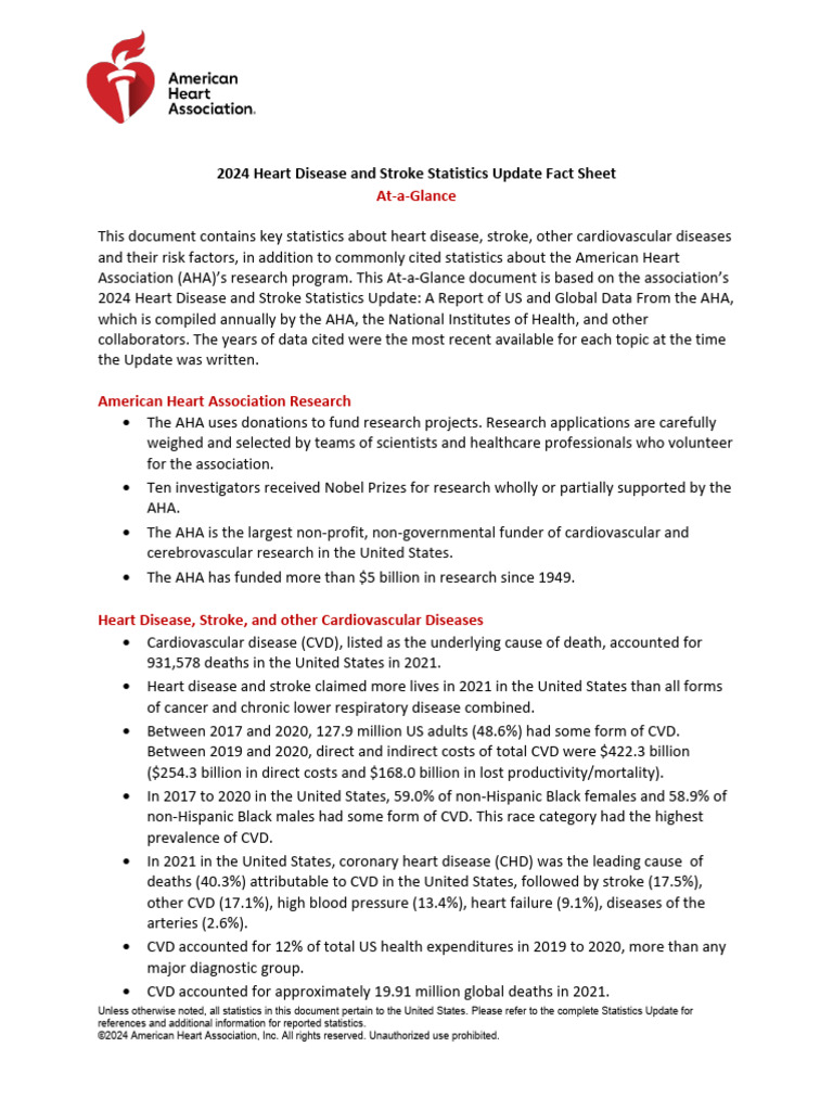 2024 Statistics at A Glance Final - 2024 | PDF | Cardiovascular ...