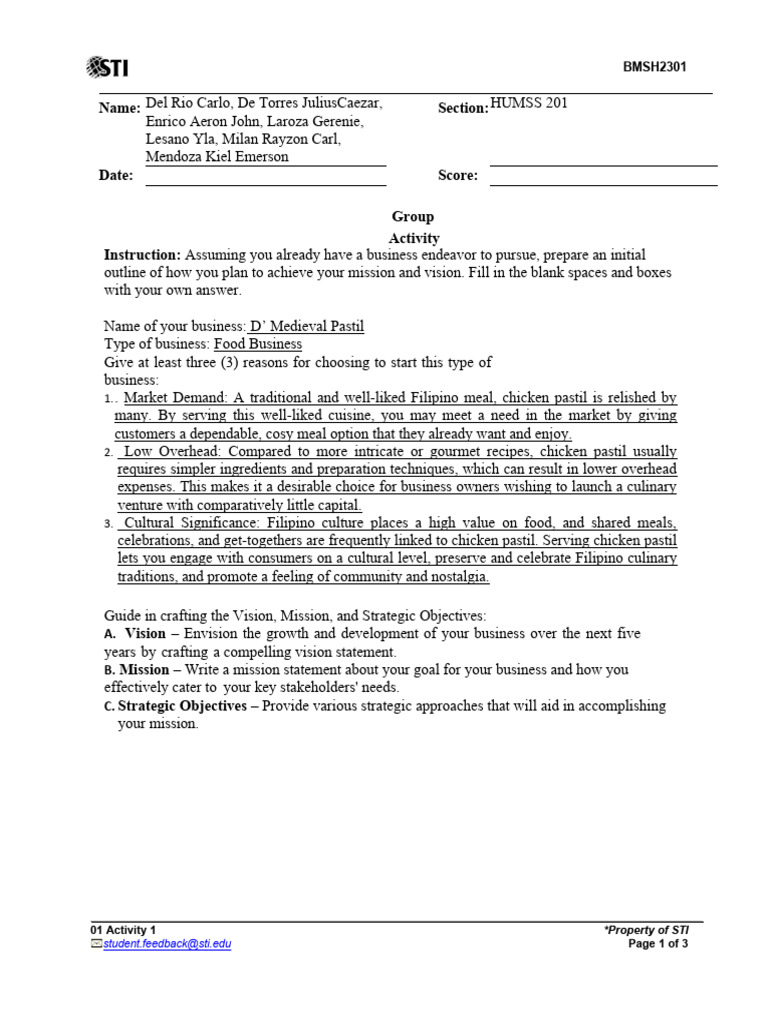 ENTREP | PDF | Customer | Goal