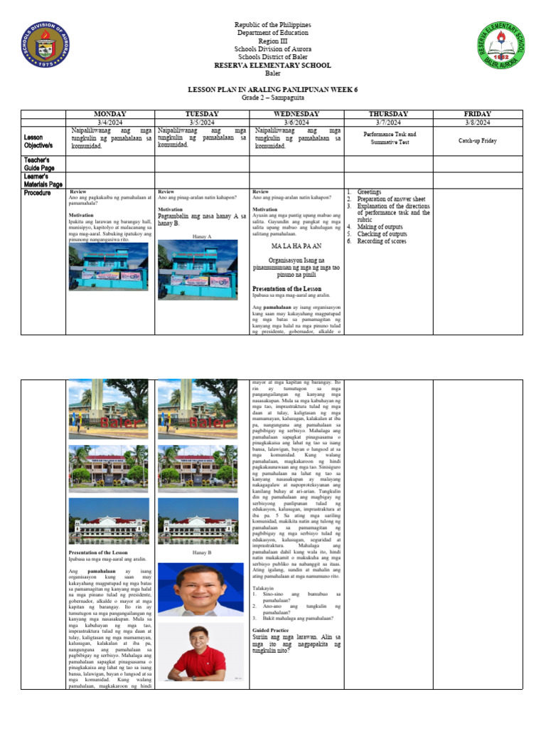 Grade 2 Lesson Plan Q3 W6 | PDF