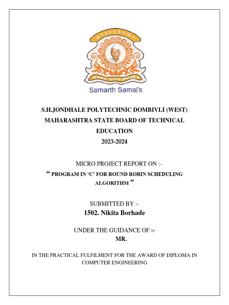 S.H.Jondhale Polytechnic Dombivli (West) Maharashtra State Board of Technical Education 2023 ...