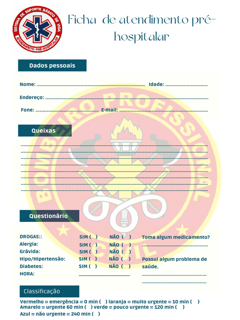 Ficha de Triagem Simples | Download grátis PDF | Sistema de saúde | Remédio