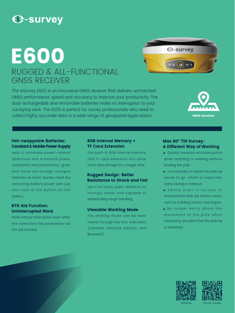 E600 Datasheet-V3.0-ENG | PDF | Surveying | Information And ...