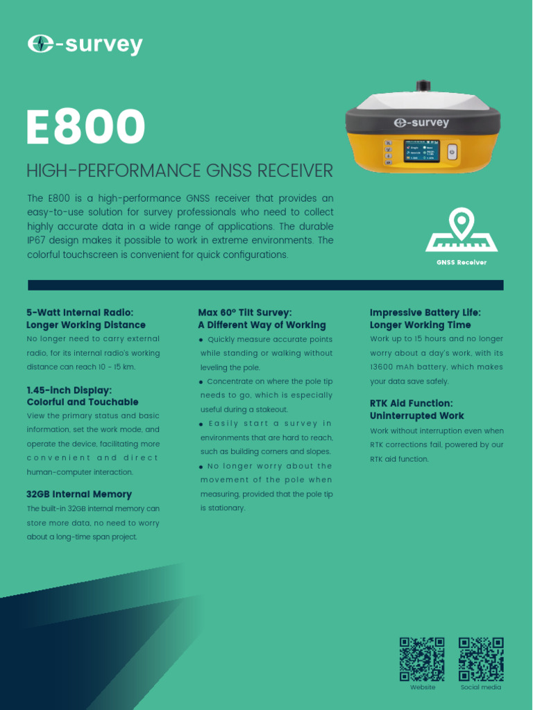 E800 Datasheet-V3.0-ENG | PDF | Surveying | Computing