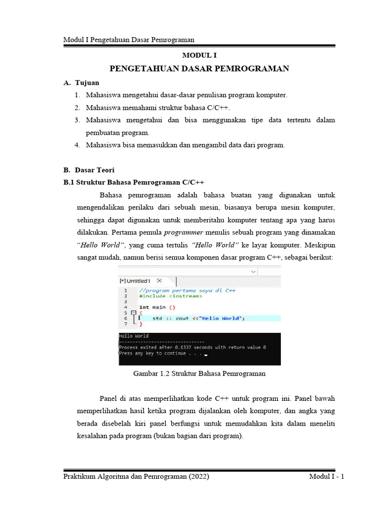 Dasar Pemrograman C/C++ untuk Pemula | PDF
