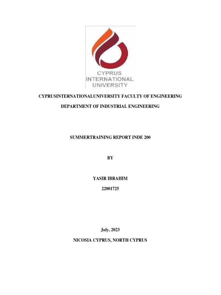 Industrial Engineering Internship Report | PDF | Petroleum | Oil Refinery