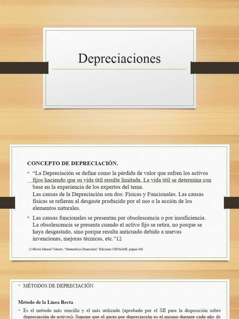 Depreciaciones | PDF | Depreciación | Matemáticas