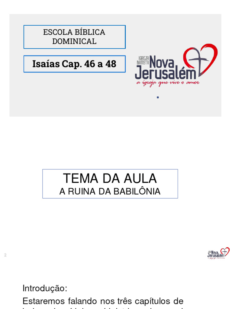 Aula 08 Ebd Ibnjme | PDF | Isaías | Babilônia