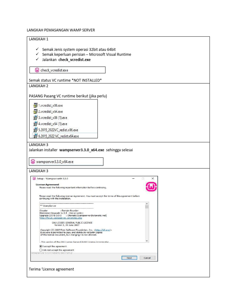 LAngkah Pemasangan WAMP | PDF