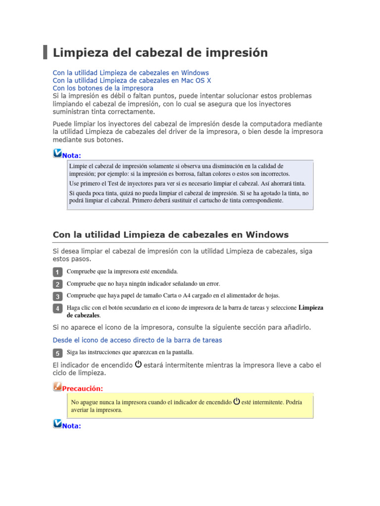 Cómo limpiar el cabezal de impresión | PDF | Impresora (Computación ...