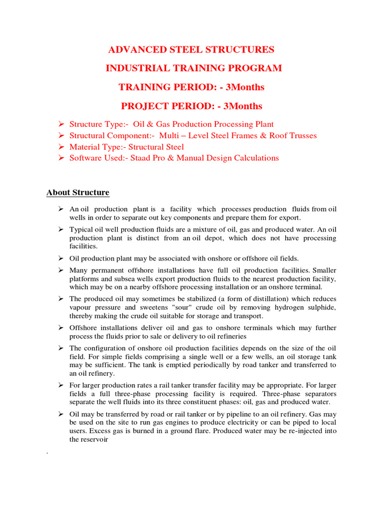 Advanced Steel Structures Training Program | PDF | Hydrocarbons ...