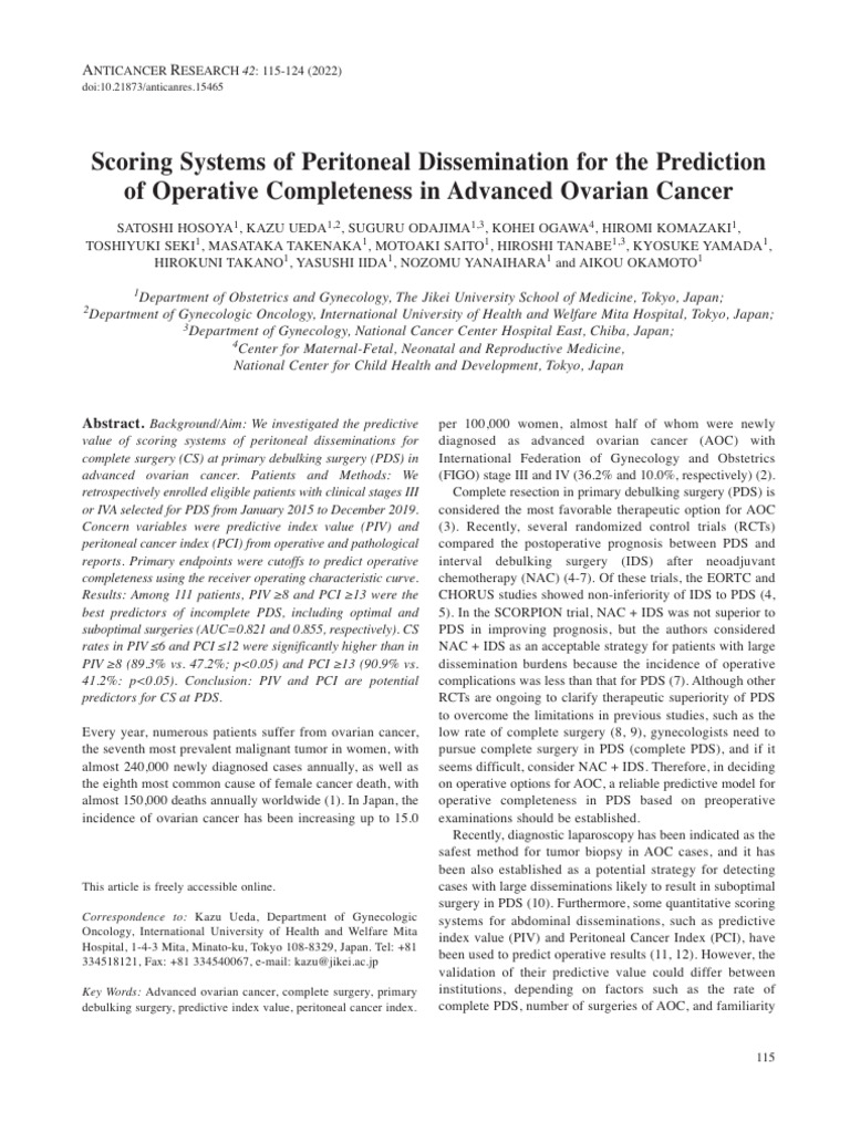 Ca Ovarium | PDF | Sensitivity And Specificity | Ovarian Cancer