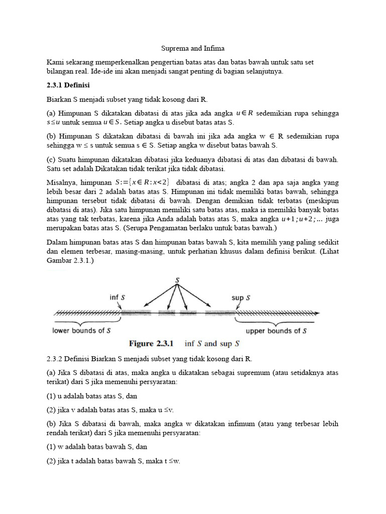 Suprema and Infima | PDF | Sains & Matematika