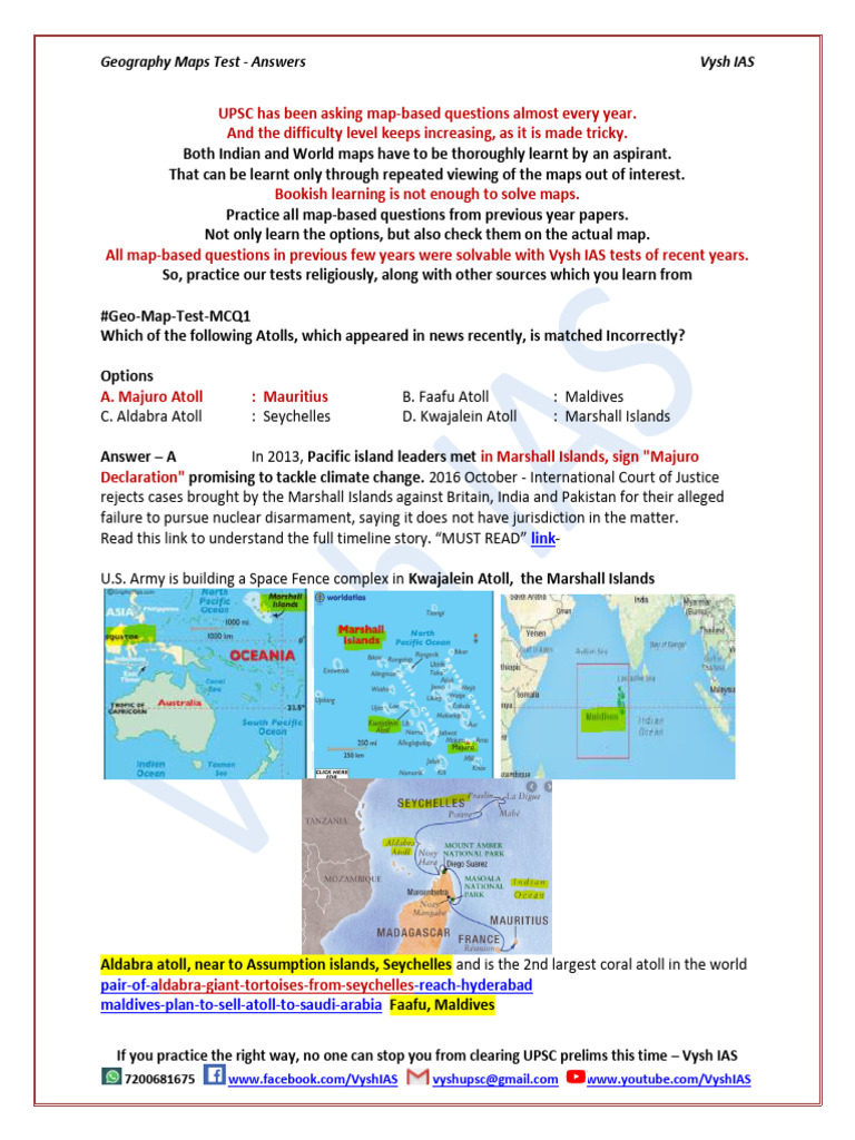 Geography Map Based Test 1 Answersnv Pdf Earth Sciences