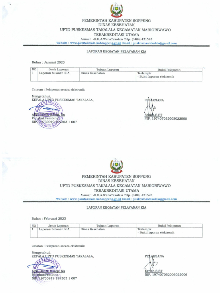2.6.3.e Bukti Pencatatan Dan Pelaporan | PDF