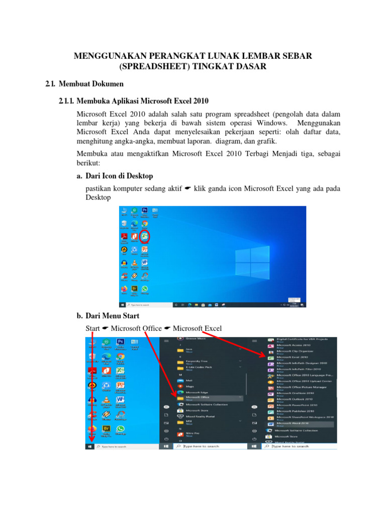 Menggunakan Perangkat Lunak Lembar Sebar Tingkat Dasar | PDF | Komputer
