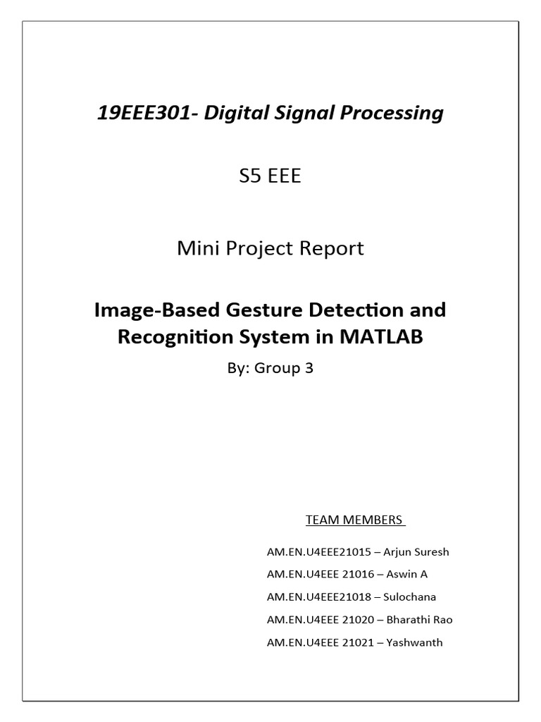 DSP Mini Project Report | PDF | Computer Science | Computing