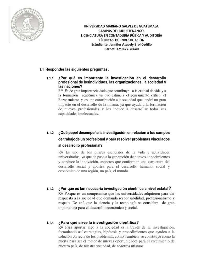 1 Importancia de La Investigacion para El Desarrollo Profesional | PDF ...