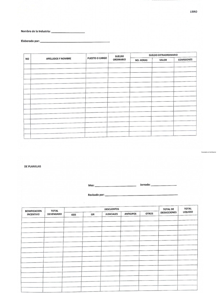 Planilla | PDF